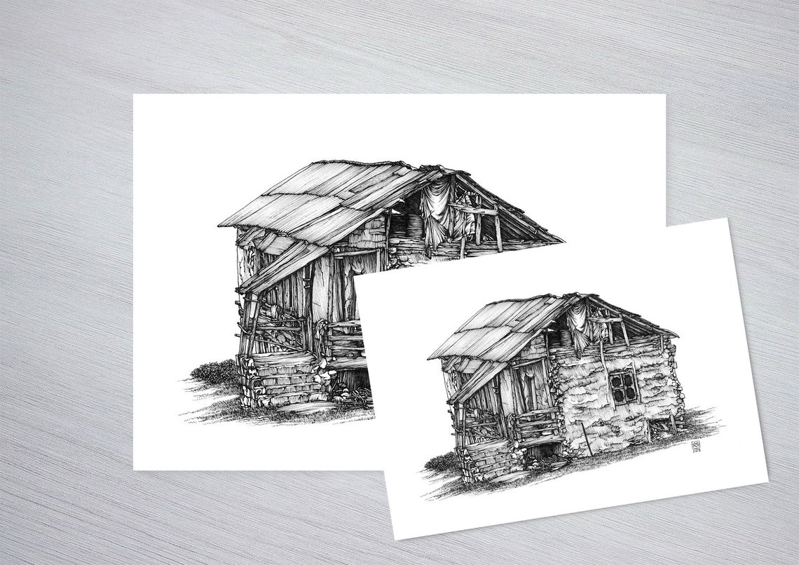 Printable Pen and Ink Drawing Architecture Illustration - Etsy