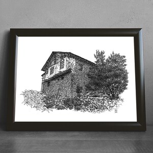 Printable Pen and Ink Drawing Architecture Illustration - Etsy