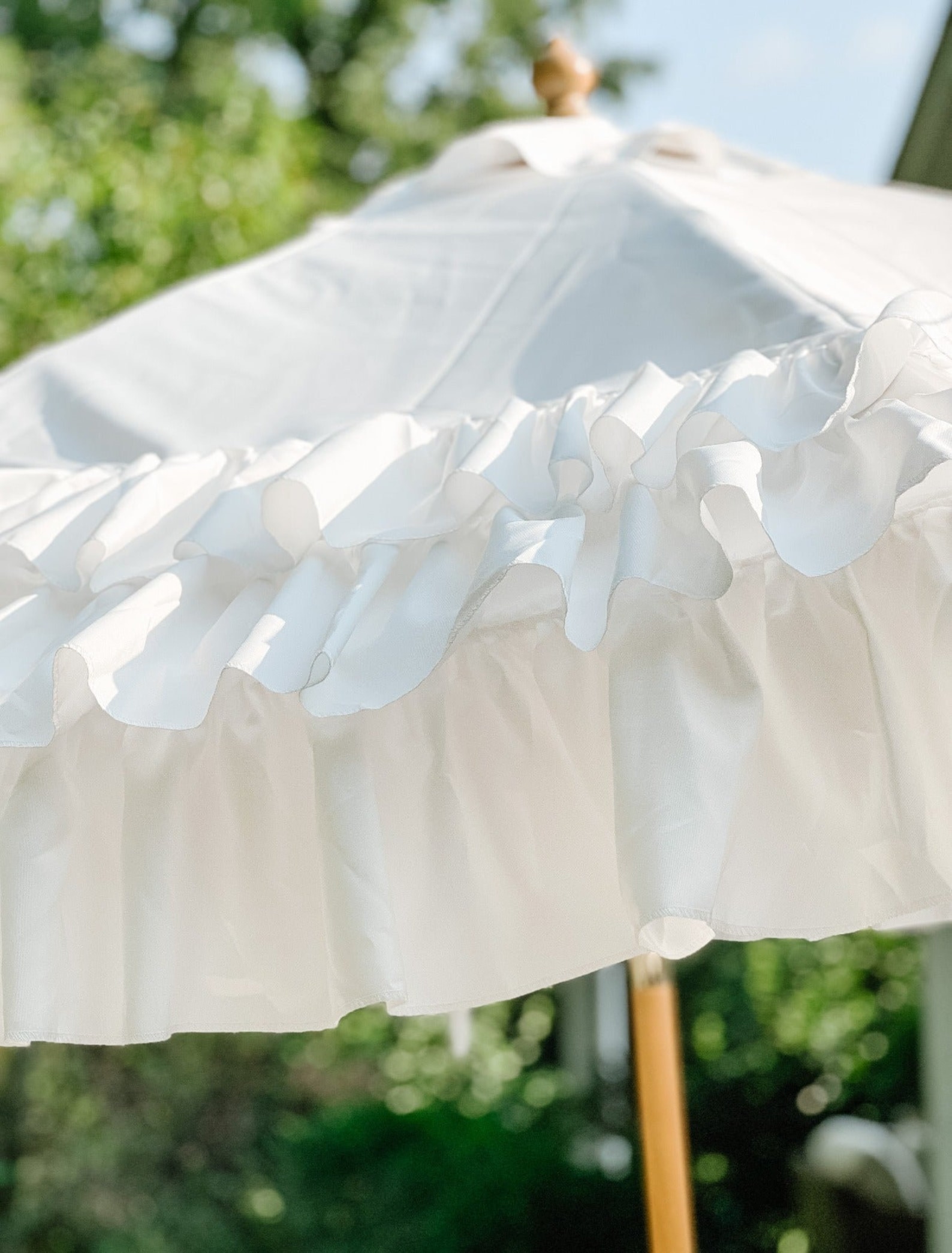 Pure White, Outdoor Ruffled Patio Umbrella (canopy Only) - Etsy