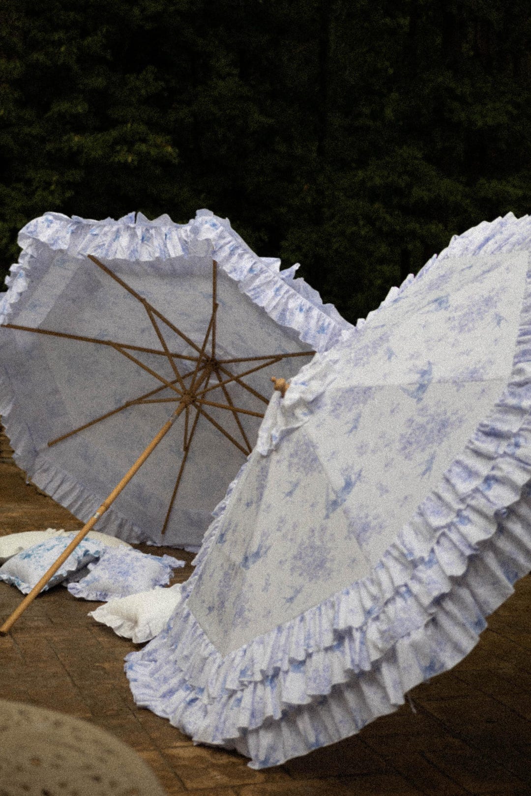 The Washable Ruffled Bluebird Outdoor 9ft Patio Umbrella - Etsy