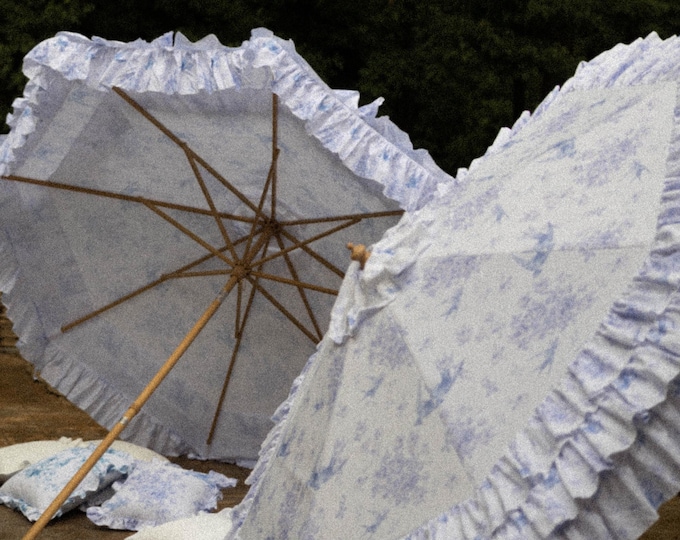 The Washable Ruffled Bluebird Outdoor 9ft Patio Umbrella - Etsy