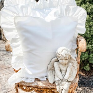 Pure White 18 X 18 Outdoor Ruffle Throw Pillow - Etsy