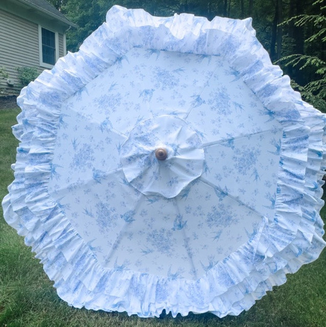 The Ruffled Bluebird Beach Umbrella & Pole - Etsy