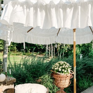 Pure White Outdoor Ruffled Patio Umbrella Cover French - Etsy
