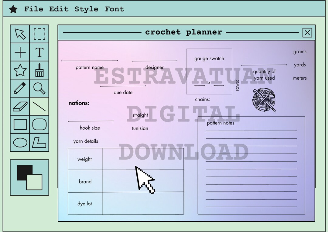 Crochet Pattern Tester Planner Worksheet PDF Goodnotes or Printable ...