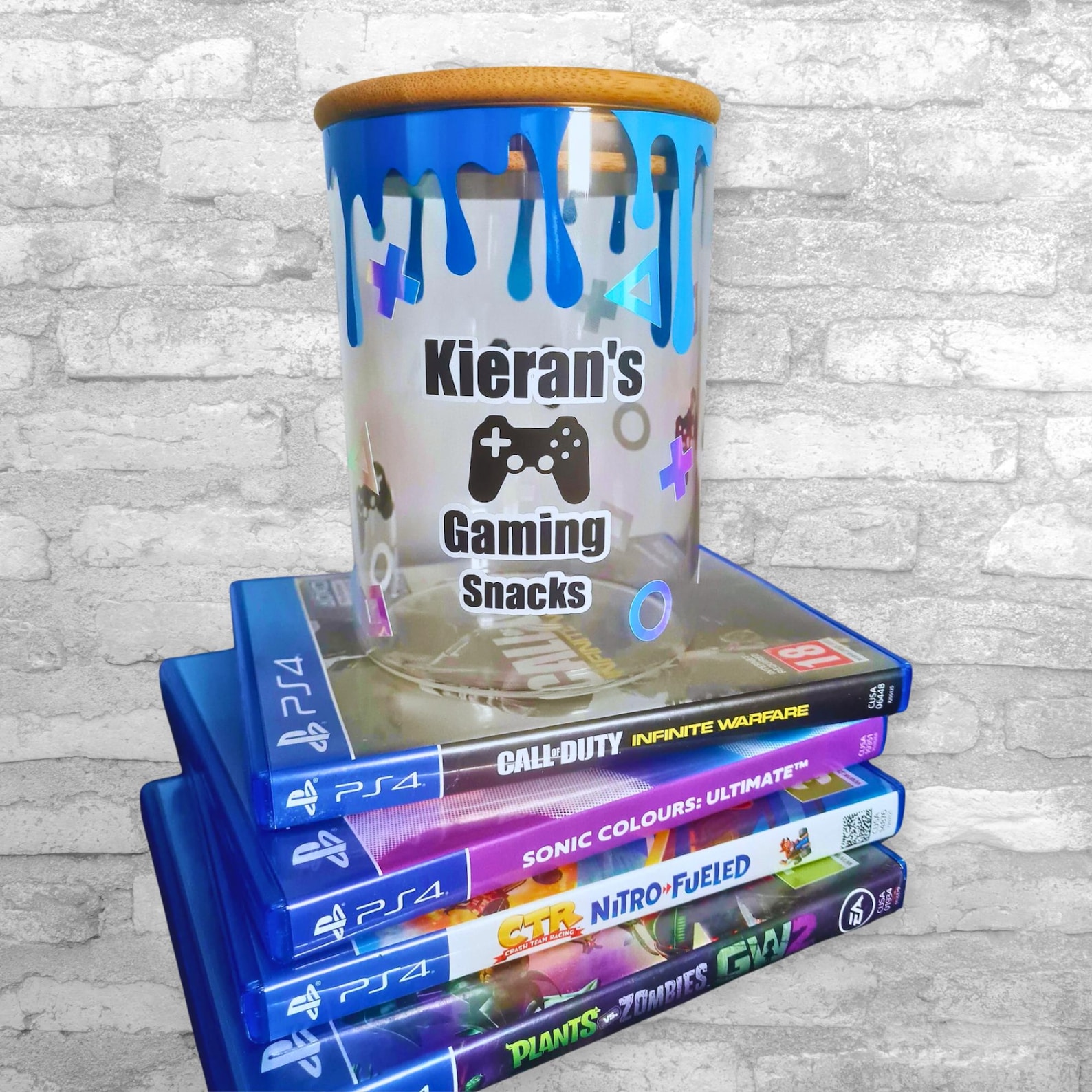 PERSONALISED GAMER JAR / Gamer Snacks / Glass Jar/ Gamer Accessories ...