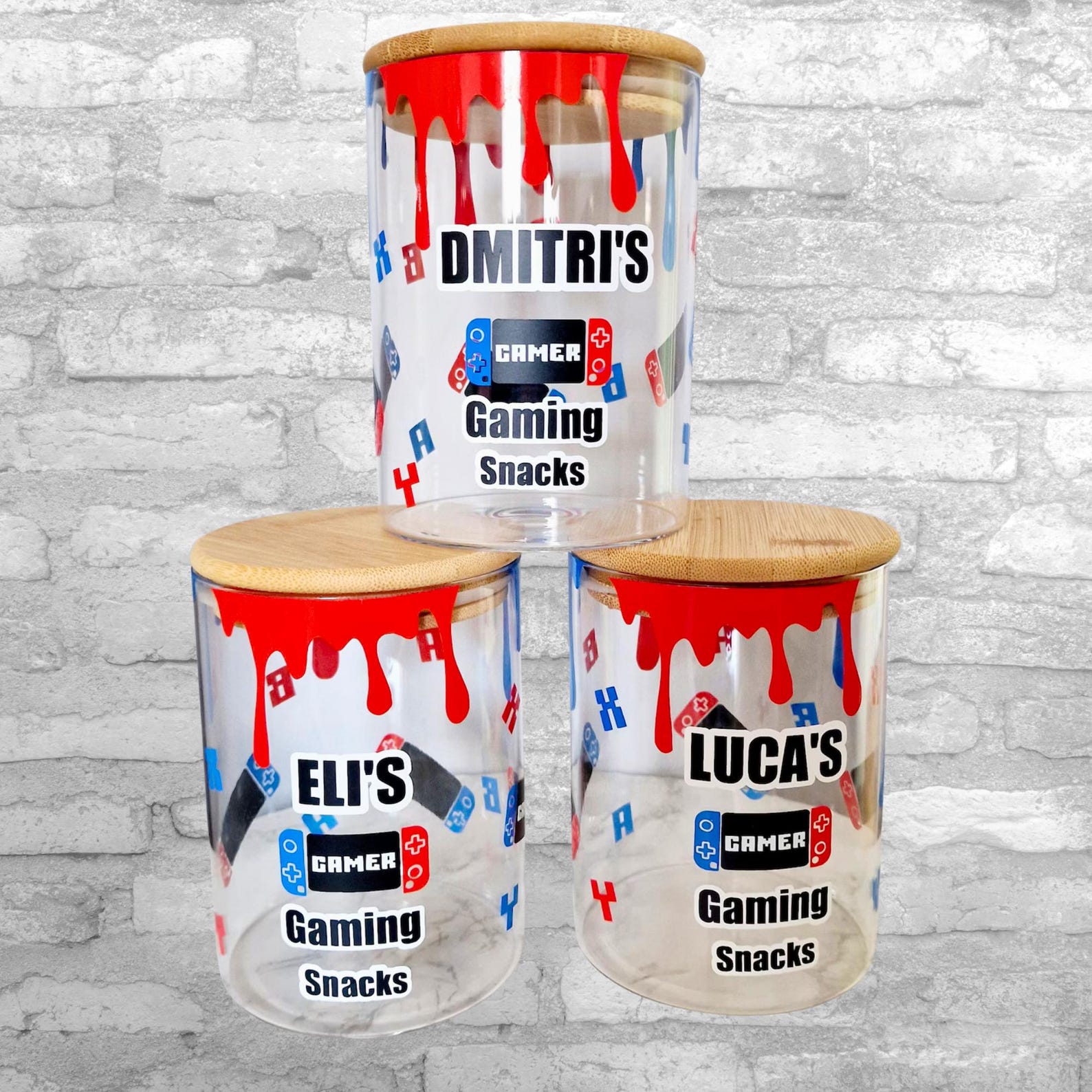 PERSONALISED GAMER JAR / Gamer Snacks / Glass Jar/ Gamer Accessories ...