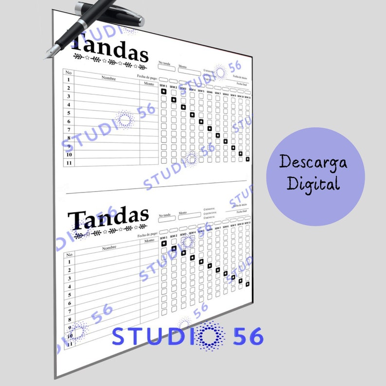 Organizing Template for Tanda/contrata/community Savings / Cundina - Etsy