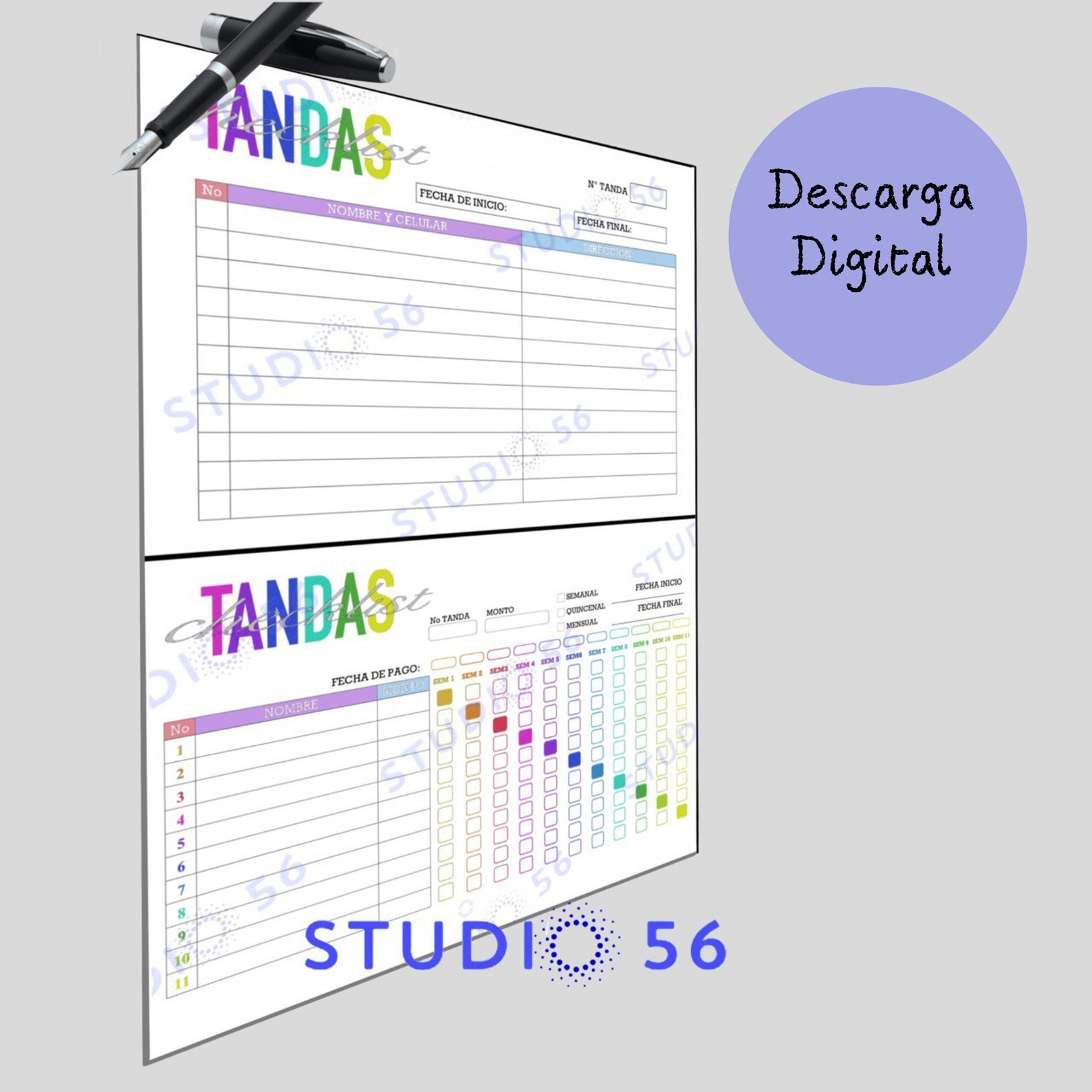 Plantilla Organizadora para Tanda/Contrata/ahorro comunitario / cundina ...