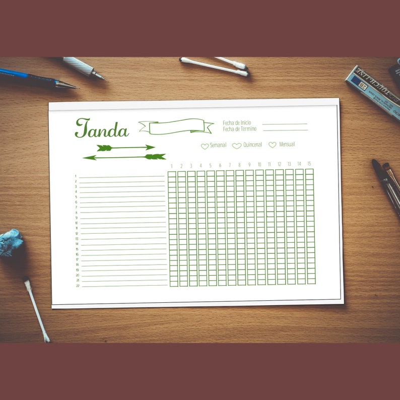 Template/ Tanda Organizer/ Cundina/ Community Savings - Etsy