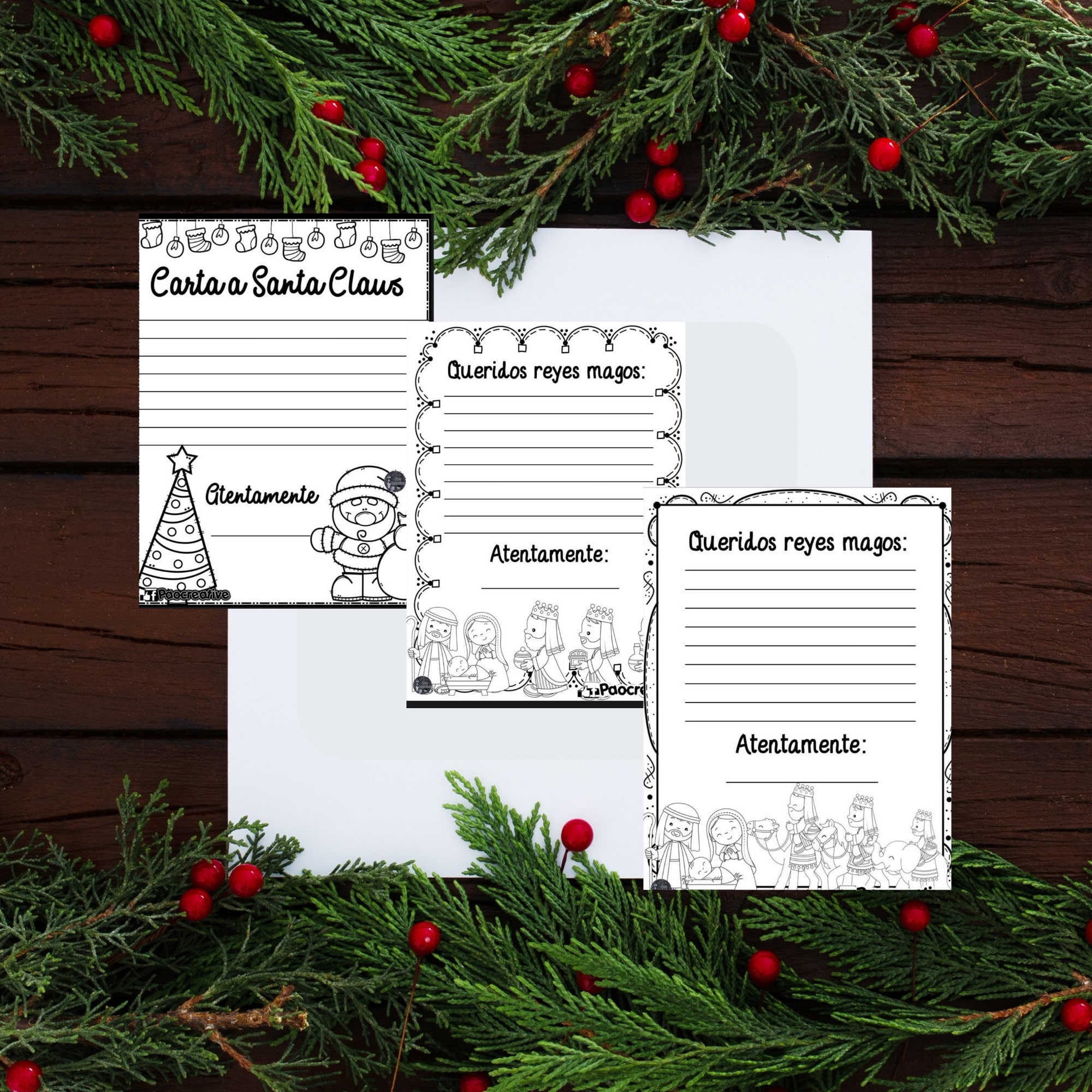 Carta a Santa IMPRIMIBLE / Carta de los niños a Santa / Carta - Etsy México