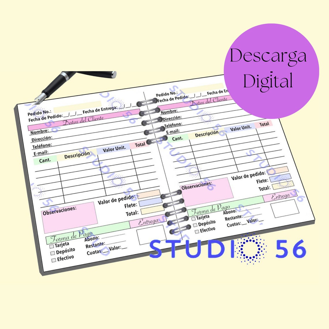 Sales Note Template Invoice Template - Etsy