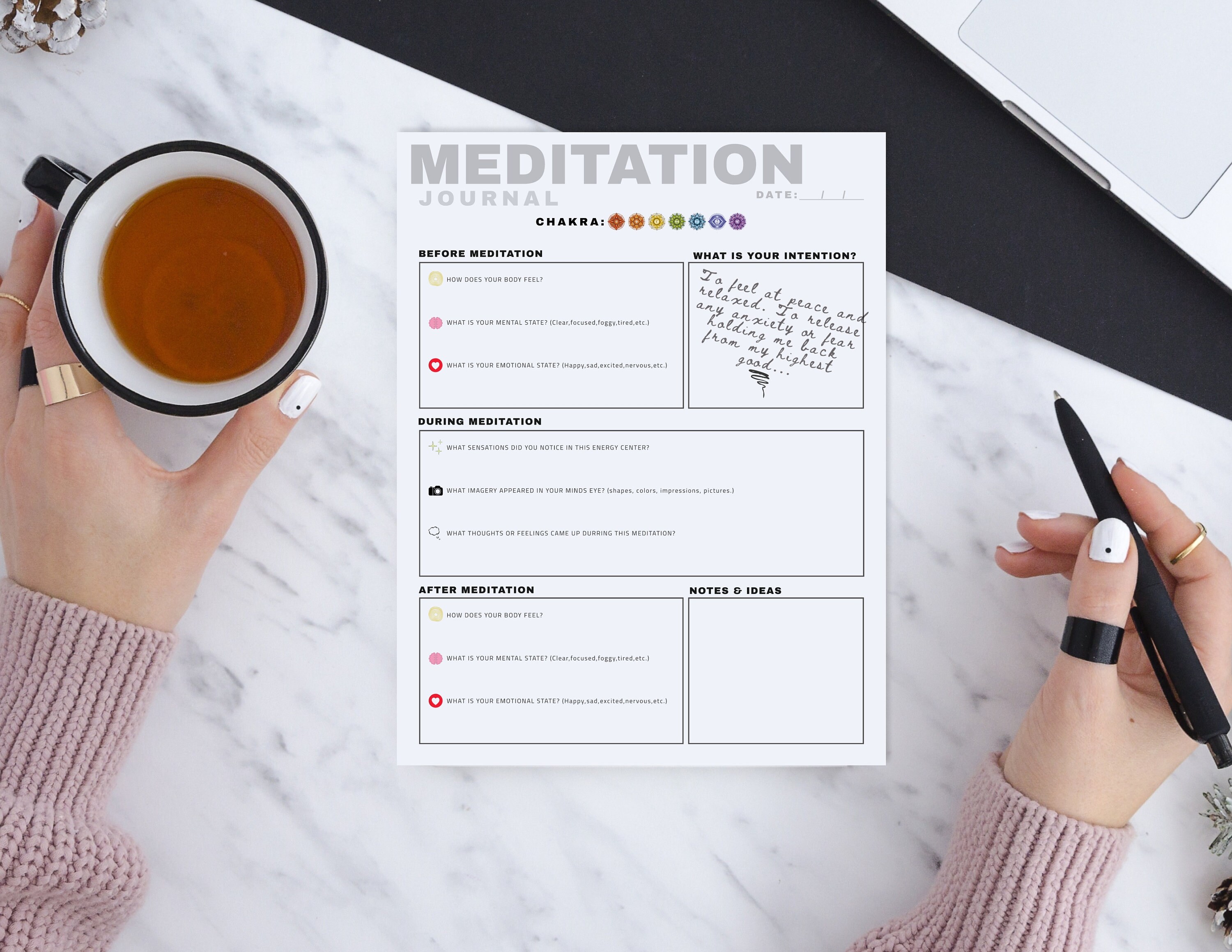 Sacral Chakra Yoga Meditation Cheat Sheet | Printable Chart | Grounding Energy Guide | Self ...