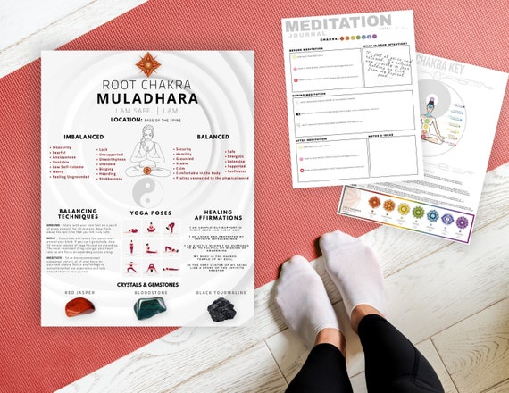 Root Chakra Yoga & Meditation Cheat Sheets Printable Guide - Etsy