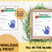 First Day of Kindergarten | Fill in the Blank Template and Handprint ...