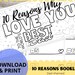 10 Reasons Why I Love You Dad Booklet | Coloring Activity for Kids ...