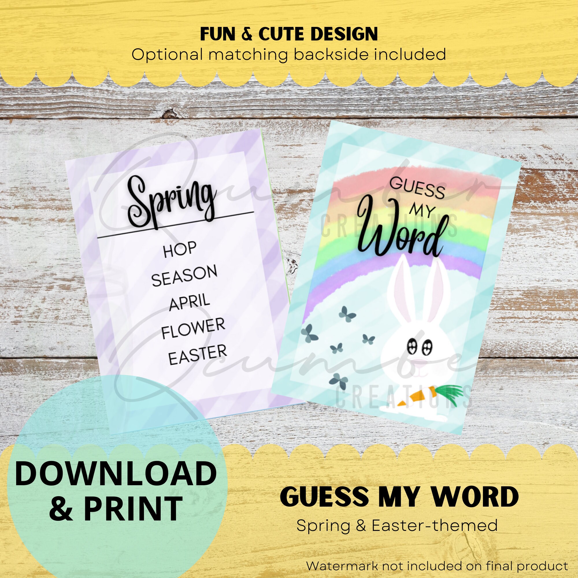 Springtime Guess My Word Game | Taboo Game With Seasonal Twist | 45 ...