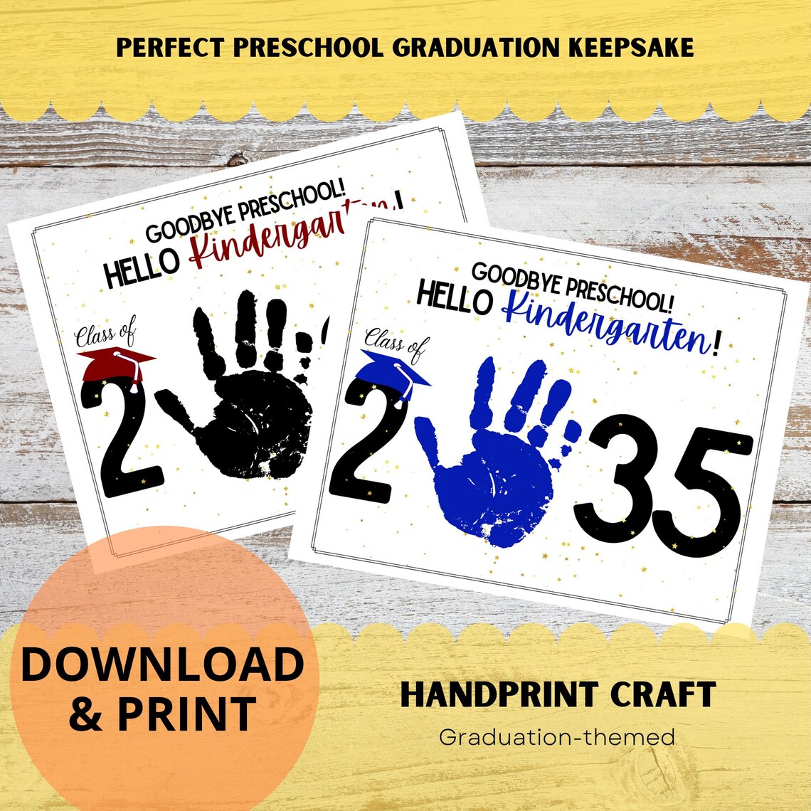Preschool Graduation Handprint Kids Craft Class of 2035 - Etsy