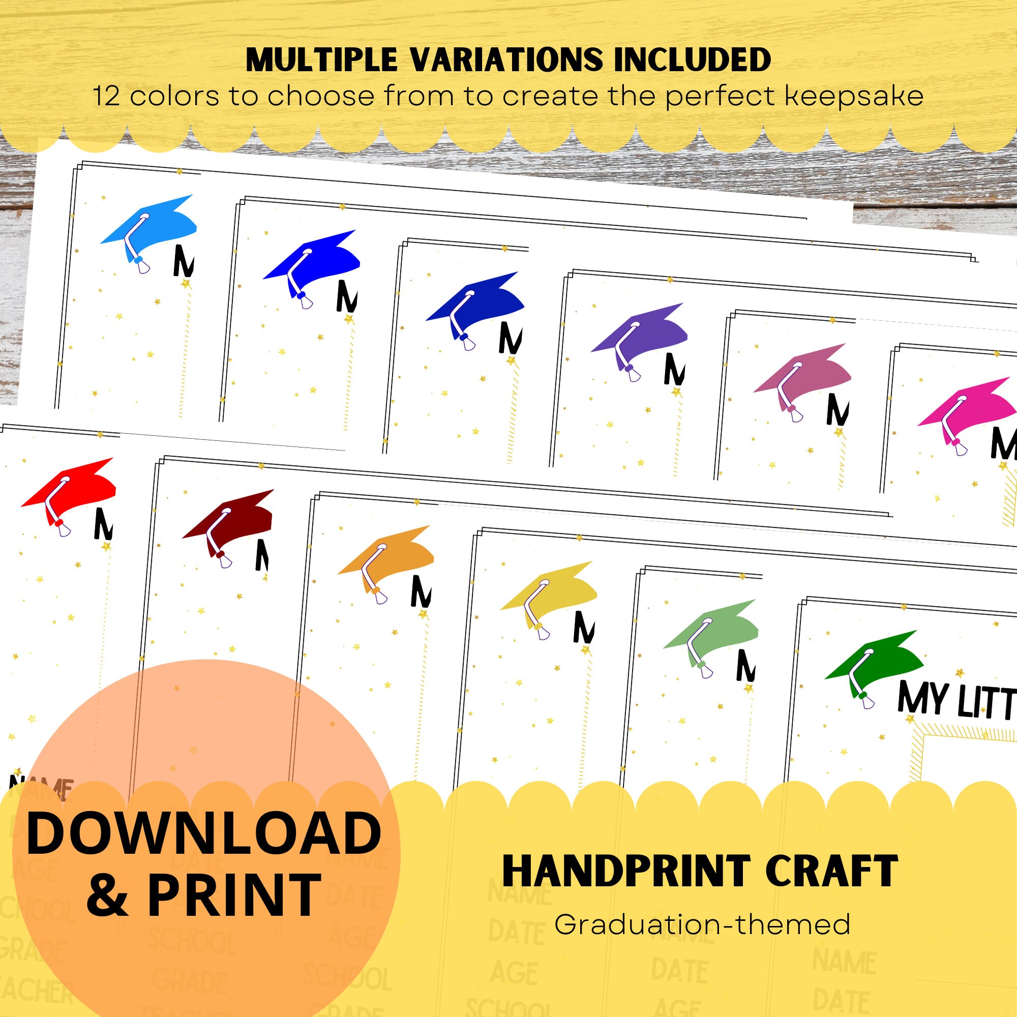 Kindergarten Graduation Certificate | Graduation Keepsake | Handprint ...