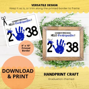Preschool Graduation Handprint Kids Craft | Class of 2038 Keepsake ...