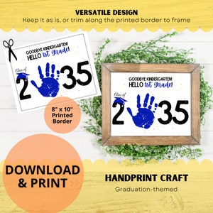 Kindergarten Graduation Handprint Kids Craft Class of 2035 Keepsake ...