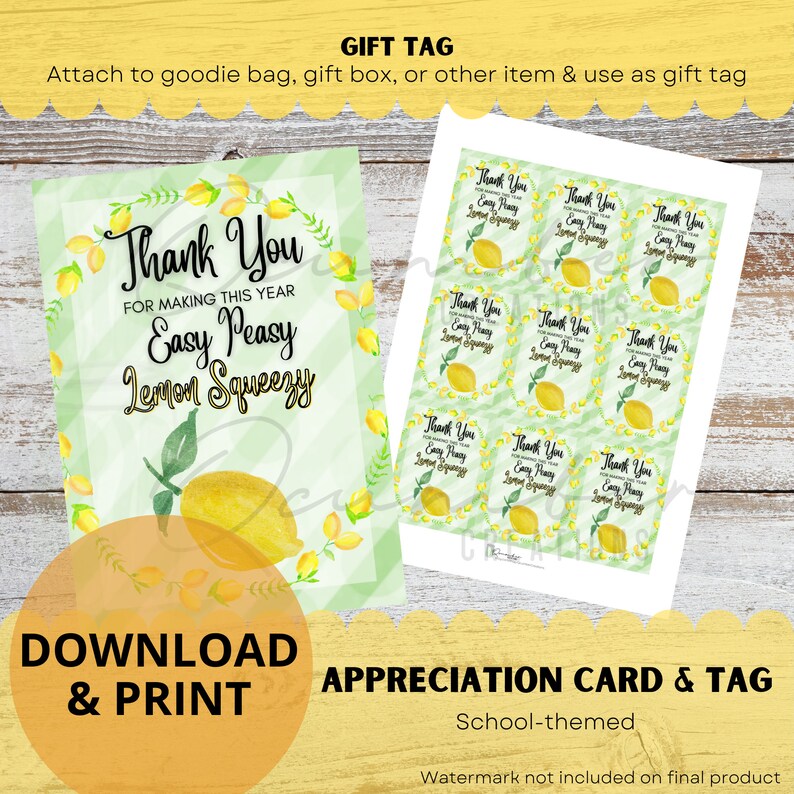 Teacher & Staff Appreciation Card, Gift Tag, Gift Card Holder | Easy ...