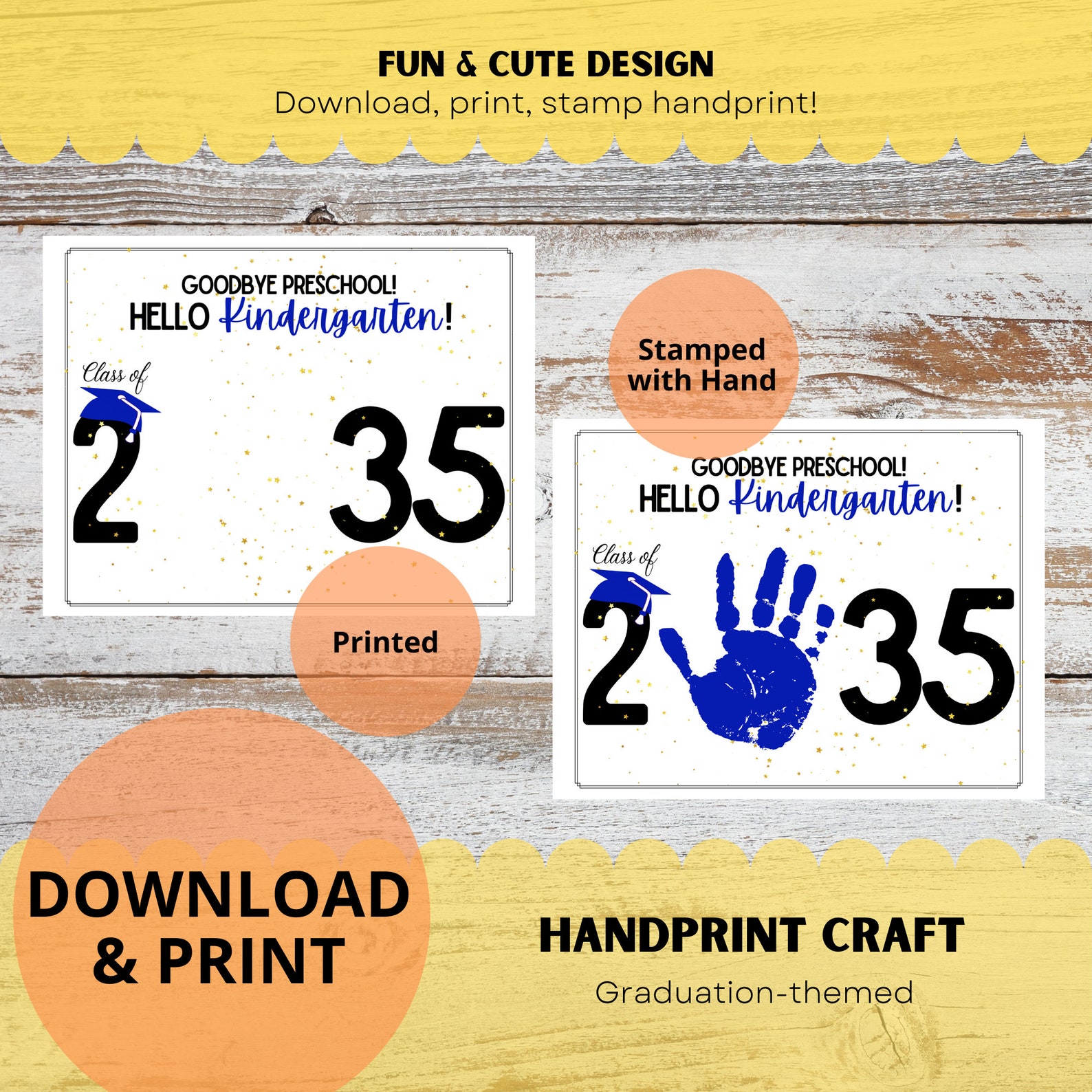 Preschool Graduation Handprint Kids Craft Class of 2035 - Etsy