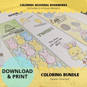 Easter Coloring Bundle April Calendars, Bunny Bookmarks, Easter ...