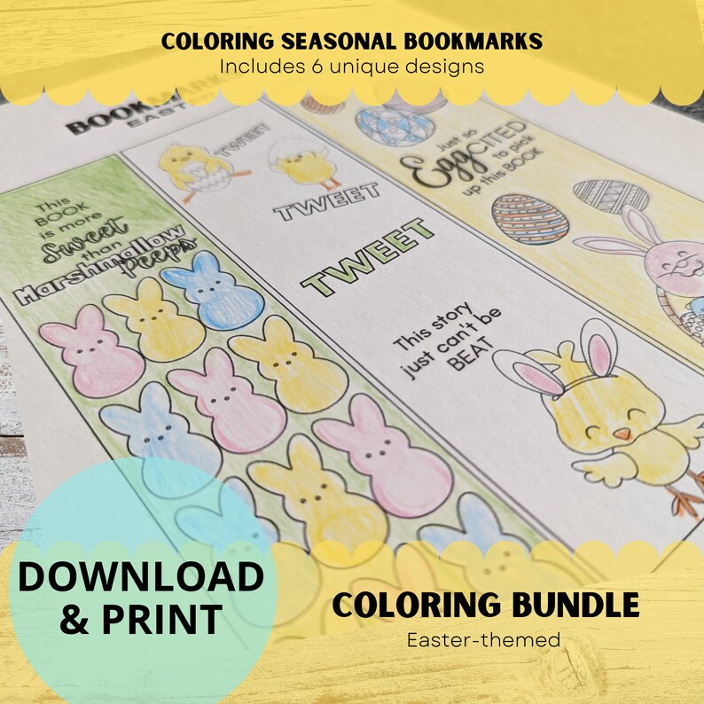 Easter Coloring Bundle April Calendars, Bunny Bookmarks, Easter ...