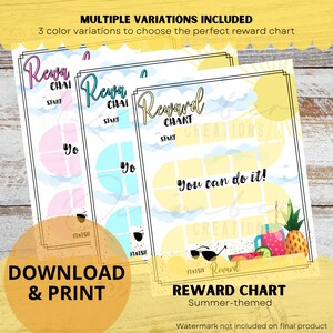 Reward Chart for Kids Behavior Sticker Chore Chart Earn - Etsy