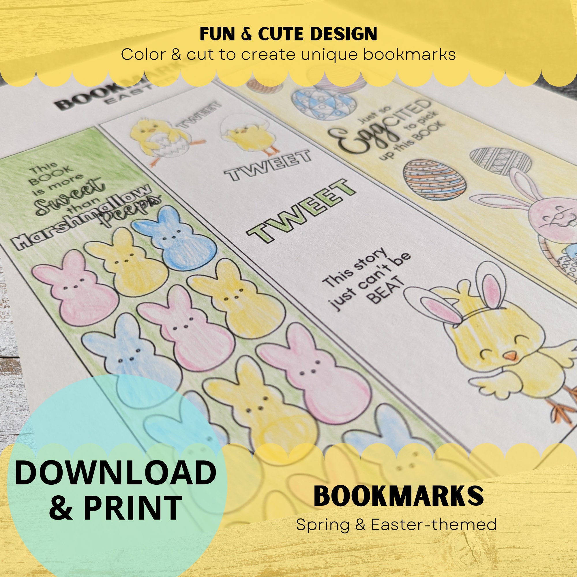 Easter Coloring Bookmarks | Print, Color, & Cut | Marshmallow Peeps ...