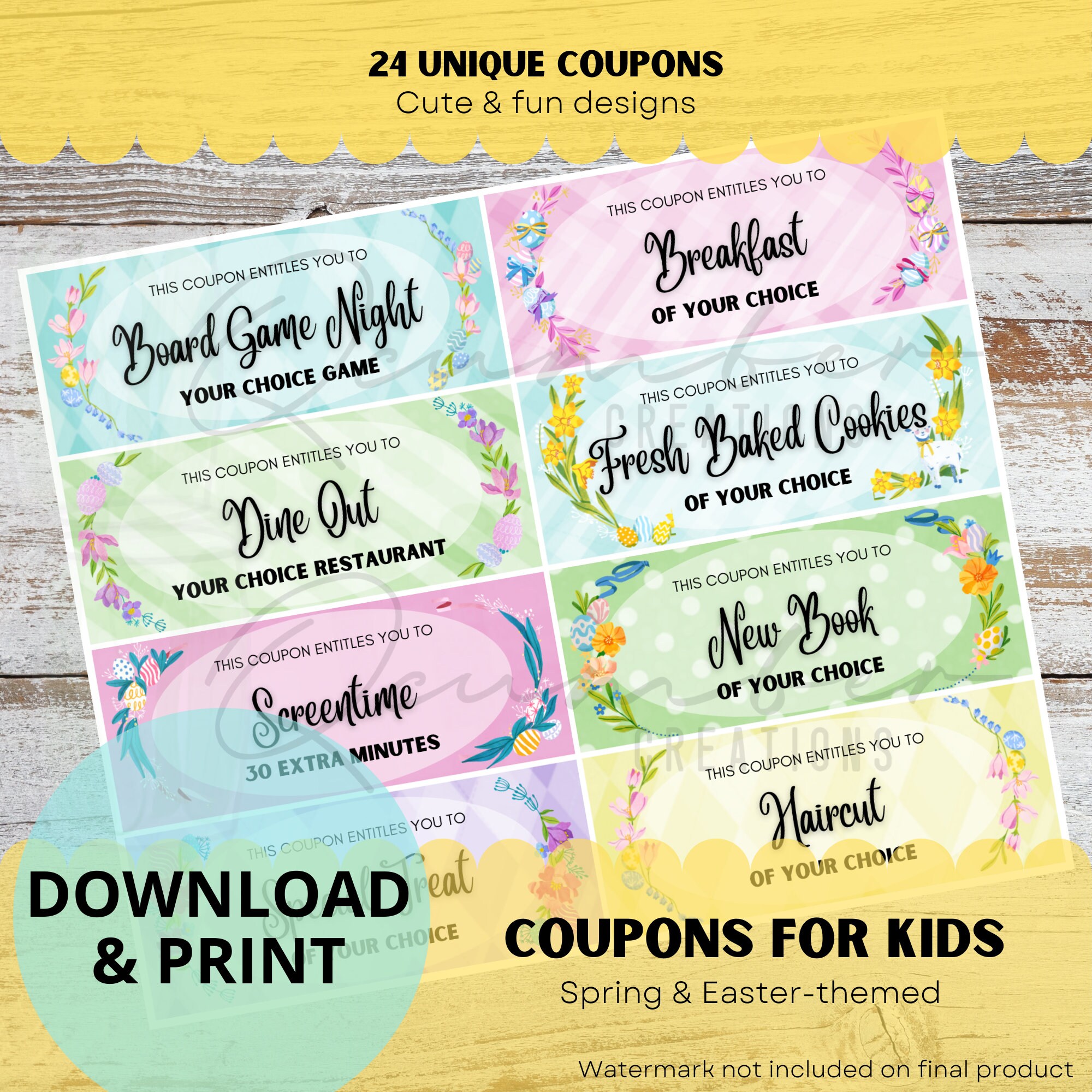 Spring Coupons for Kids | Easter Egg Filler Coupons | Easter Egg Hunt ...
