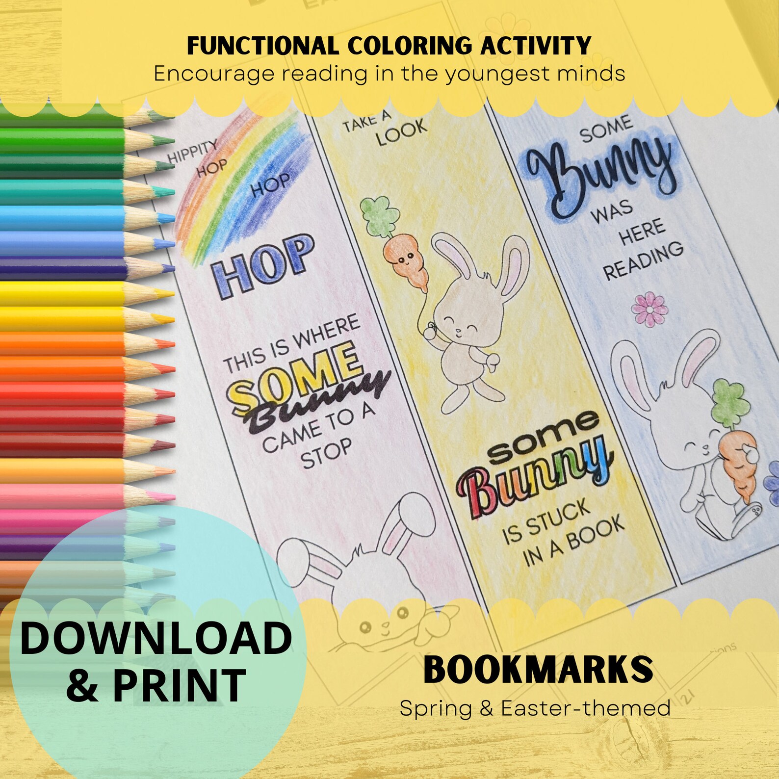 Easter Coloring Bookmarks Print, Color, & Cut Marshmallow Peeps, Chicks ...