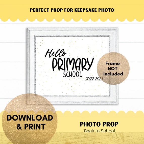 Hello Primary School Sign 2022-2023 School Year Back to - Etsy