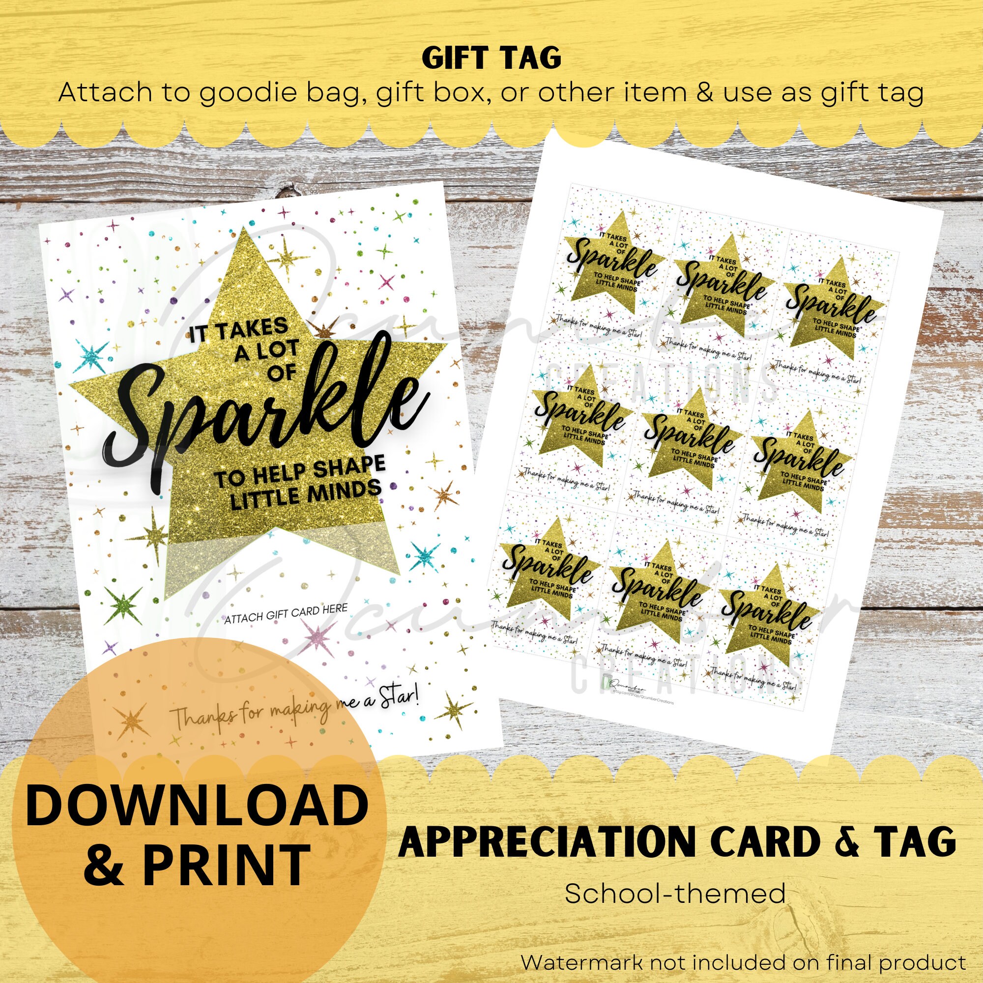 Teacher & Staff Appreciation Card Gift Tag Gift Card Holder - Etsy