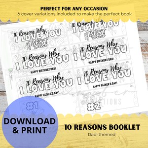 10 Reasons Why I Love You Dad Booklet | Coloring Activity for Kids ...