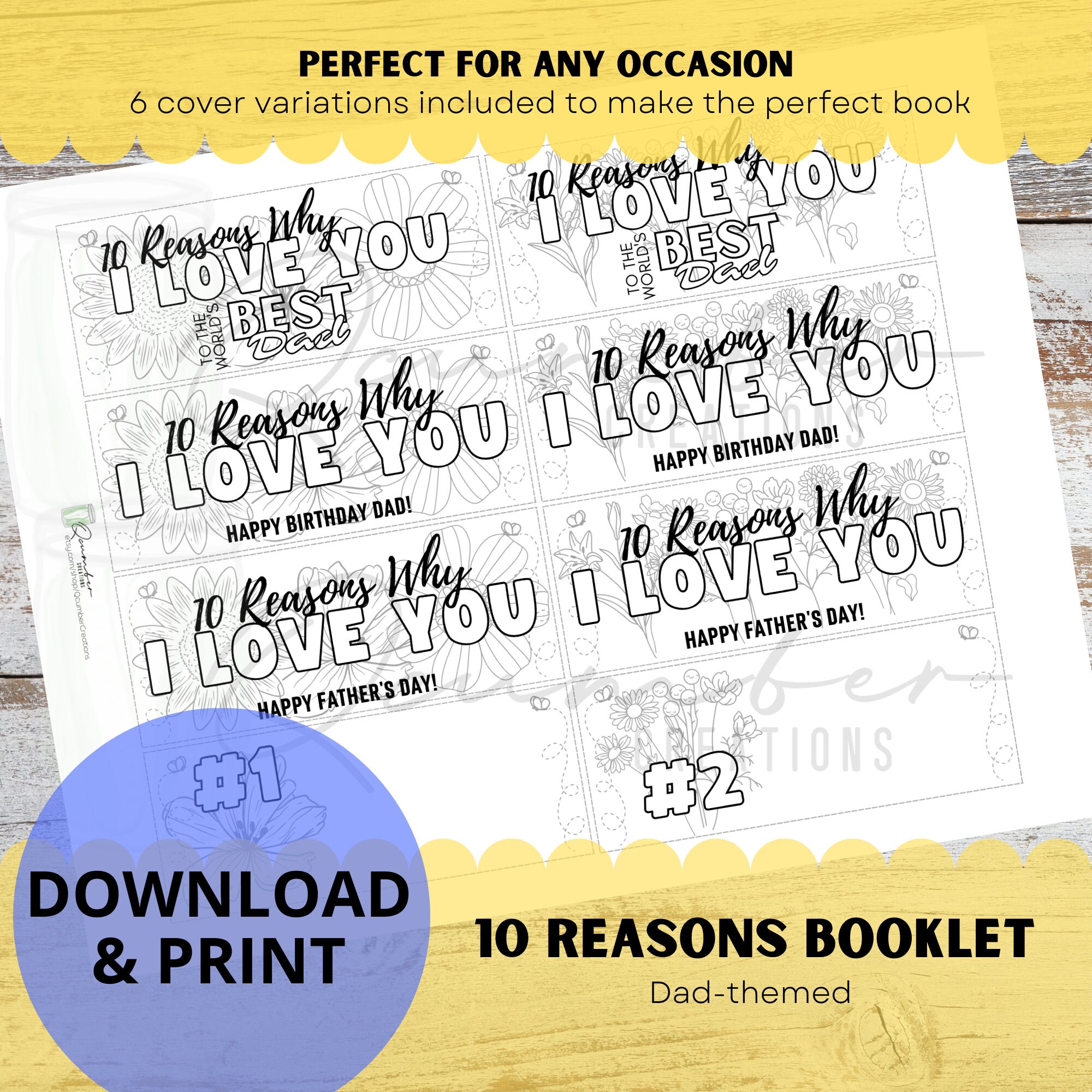 10 Reasons Why I Love You Dad Booklet | Coloring Activity for Kids ...