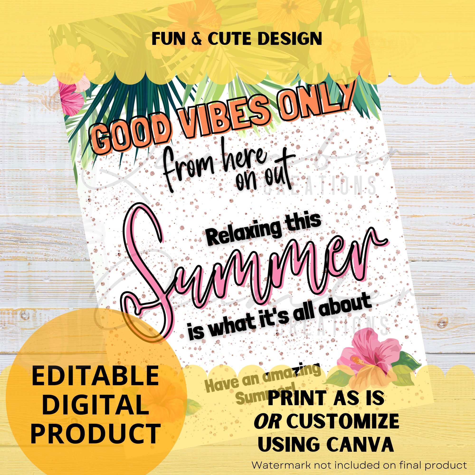 End of School Year Gift Tag Bundle Floral Good Vibes Only All Year ...