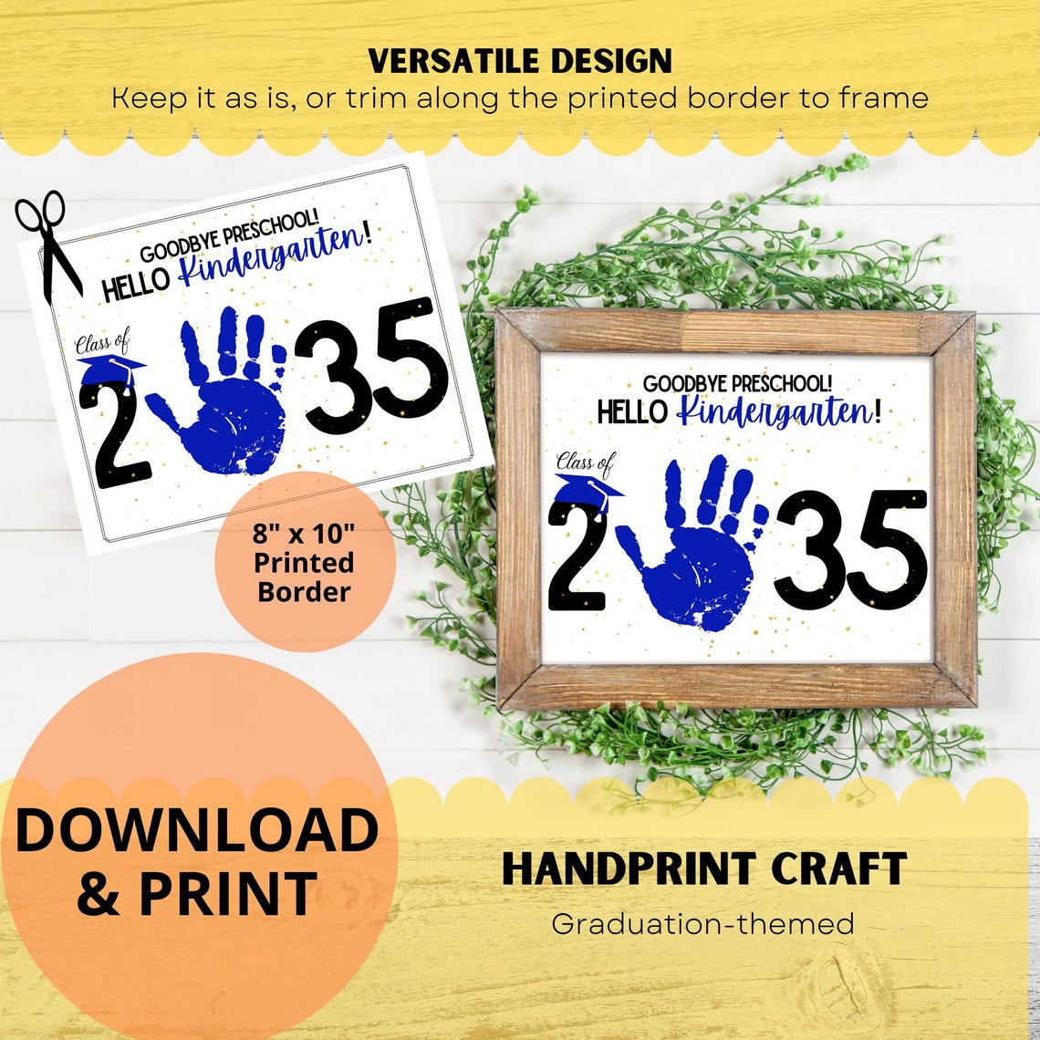 Preschool Graduation Handprint Kids Craft Class of 2035 - Etsy