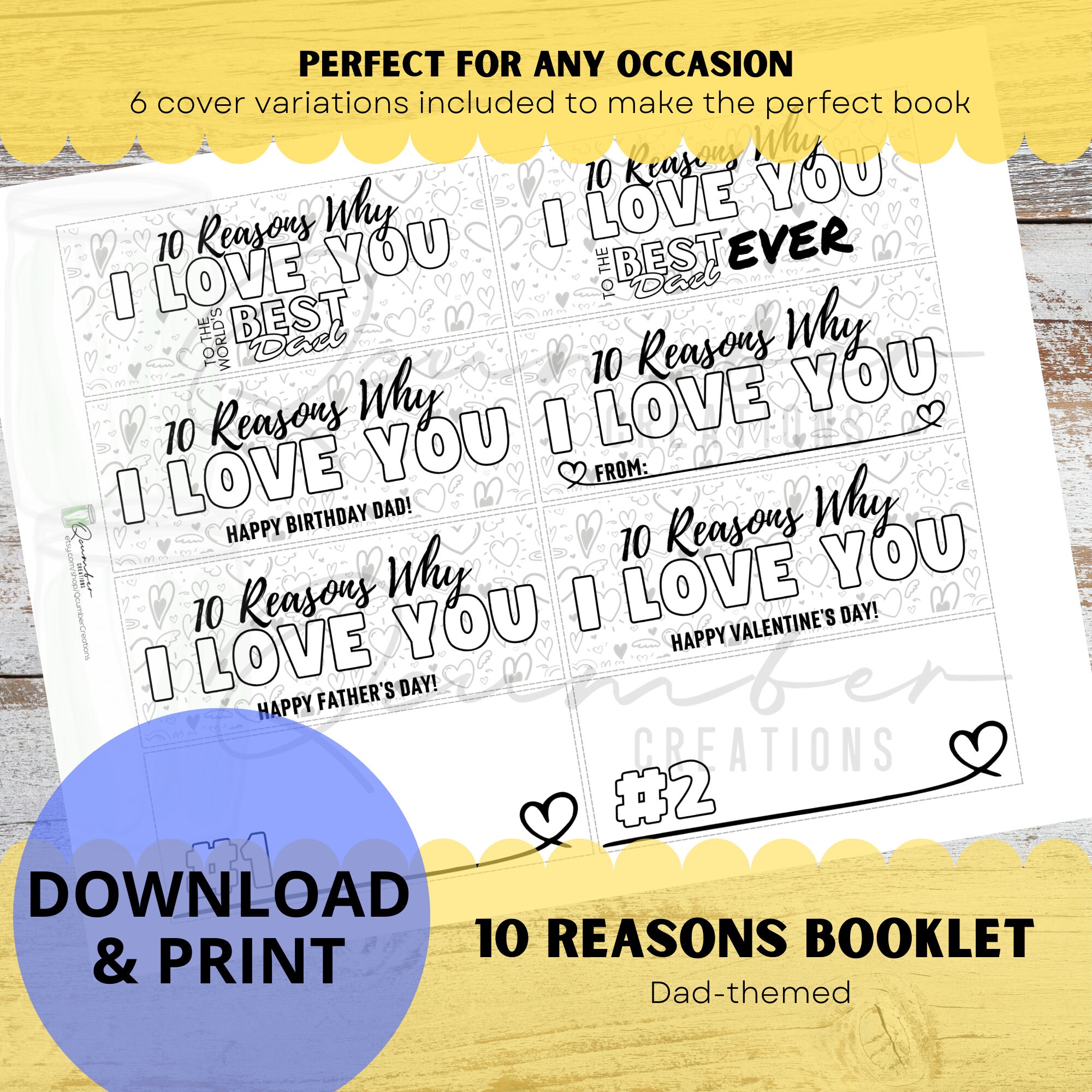 10 Reasons Why I Love You Dad Booklet | Coloring Activity for Kids ...