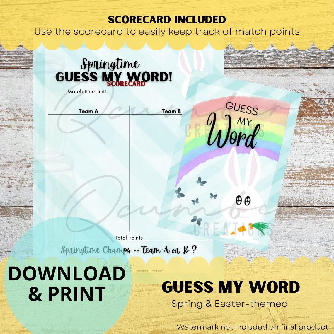 Springtime Guess My Word Game | Taboo Game With Seasonal Twist | 45 ...