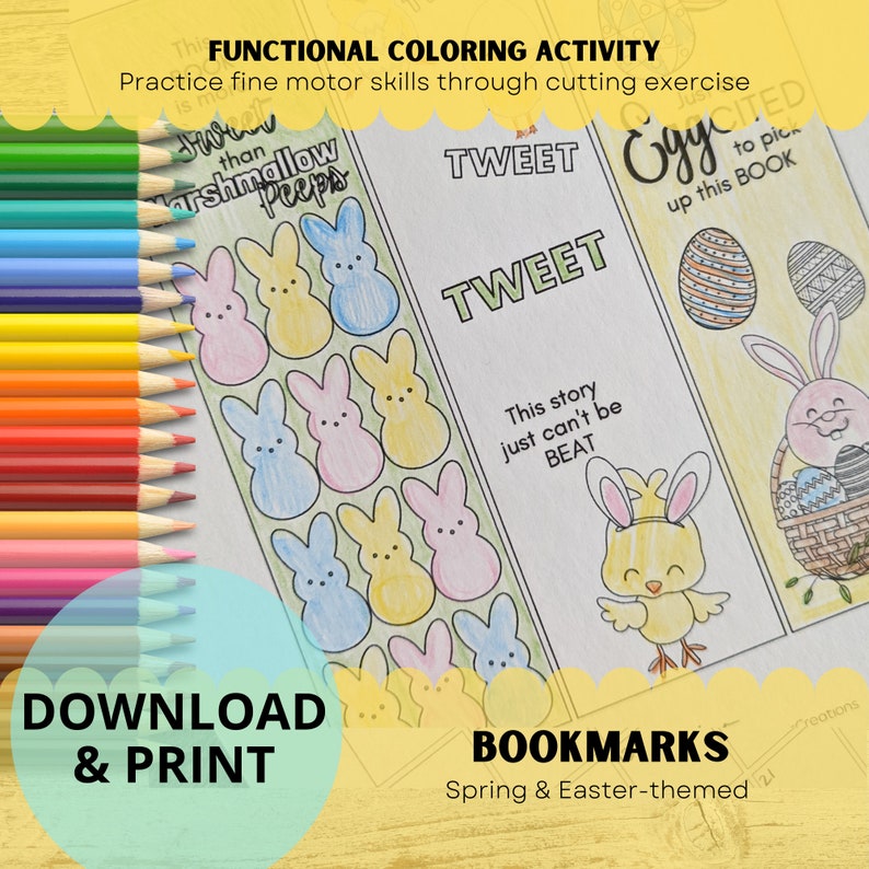 Easter Coloring Bookmarks | Print, Color, & Cut | Marshmallow Peeps ...
