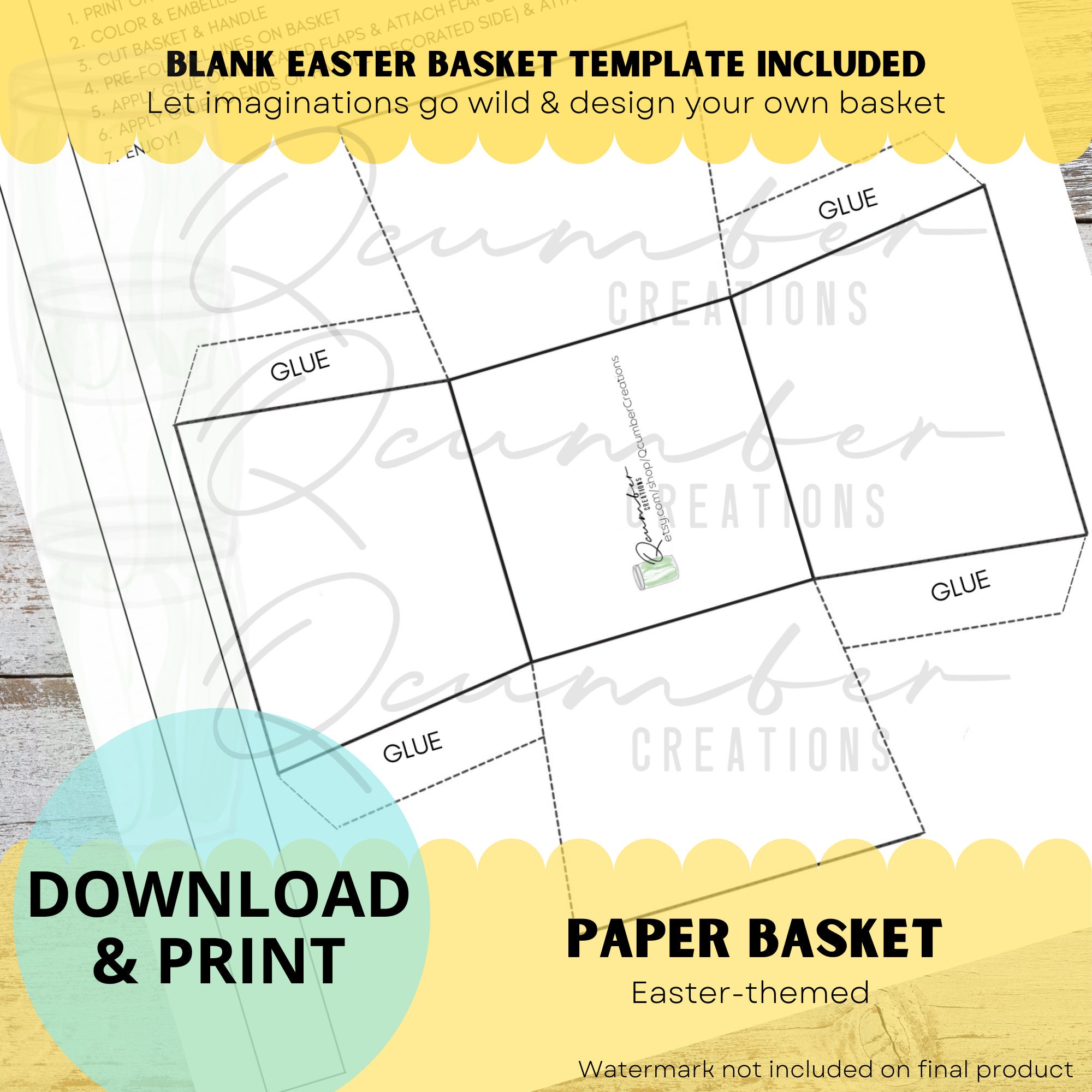 Cute Paper Easter Basket Template | Color, Cut, & Glue | DIY Paper ...