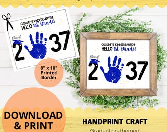 Kindergarten Graduation Certificate | Graduation Keepsake | Handprint ...