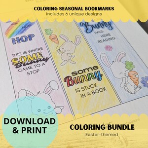 Easter Coloring Bundle April Calendars, Bunny Bookmarks, Easter ...