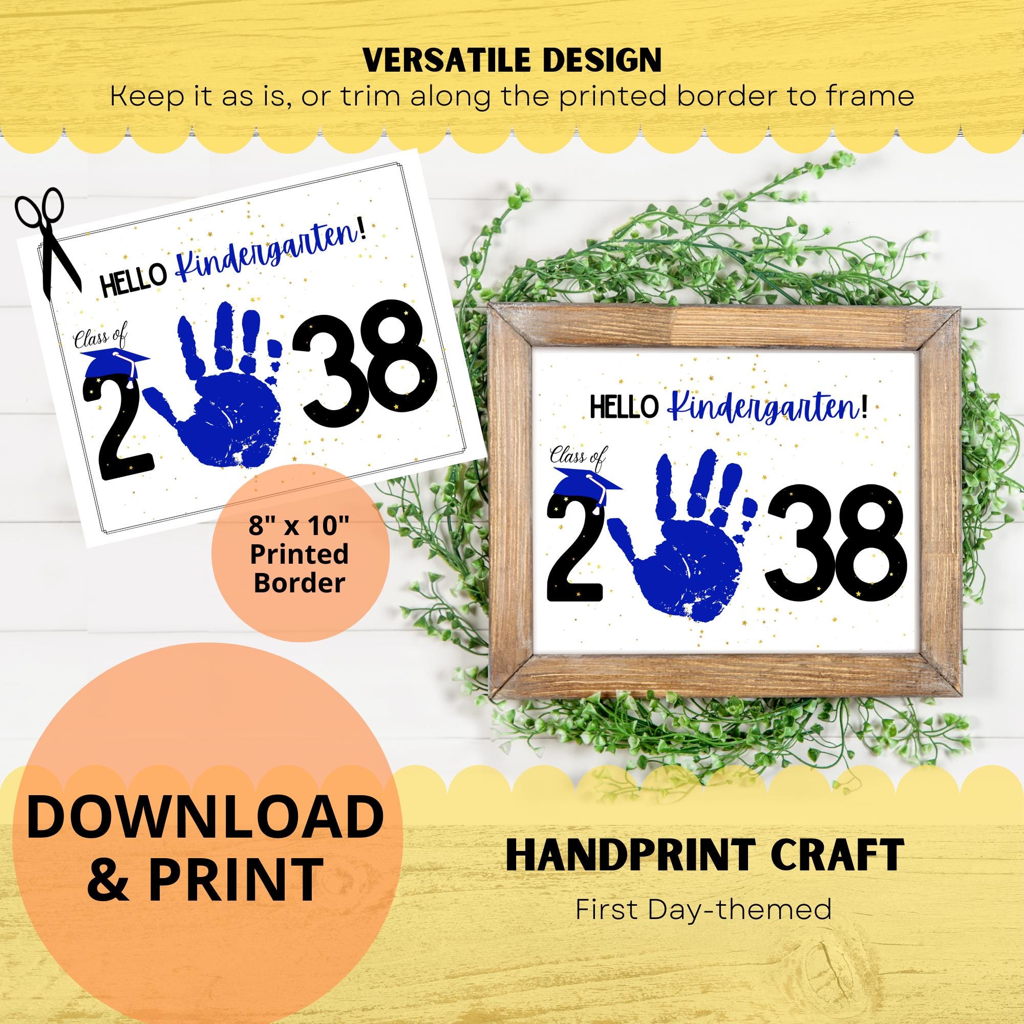 1st Day of Kindergarten Handprint Craft | Class of 2038 Keepsake ...