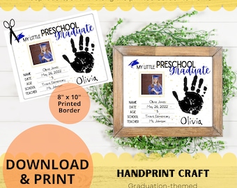 Kindergarten Graduation Certificate | Graduation Keepsake | Handprint ...