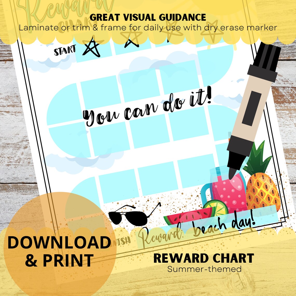 Reward Chart for Kids Behavior Sticker Chore Chart Earn Reward in 20 ...