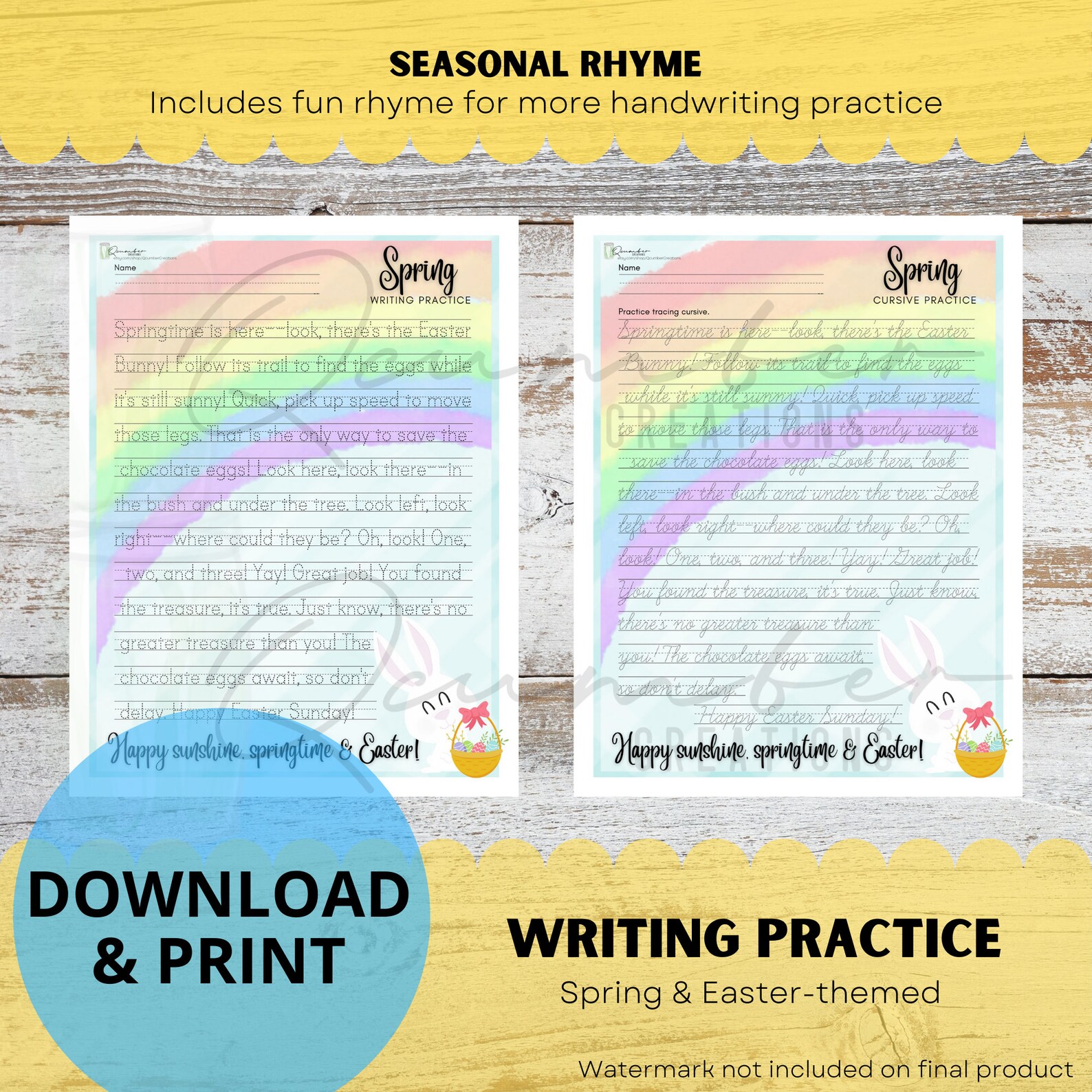 Springtime Writing Bundle Writing Practice Abcs in Print & - Etsy