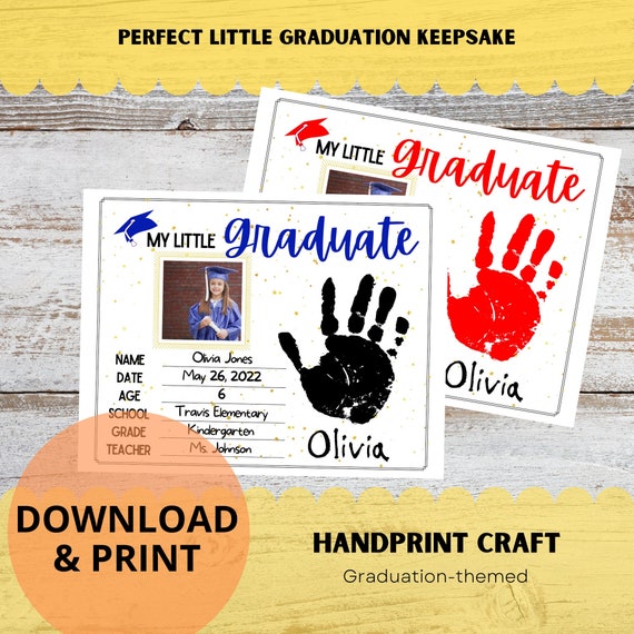 Handprint Graduation Certificate Preschool Kindergarten Graduation